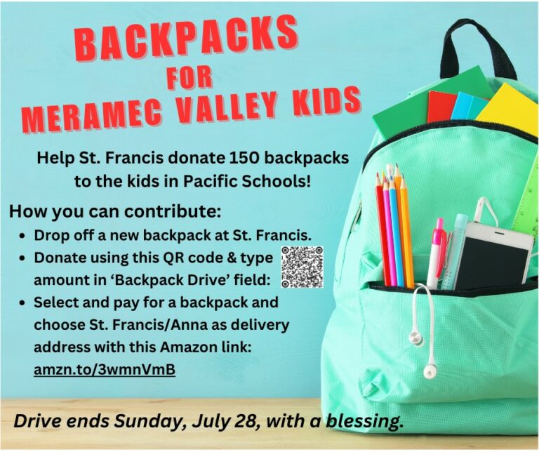 Backpack Drive – St. Francis' Episcopal Church