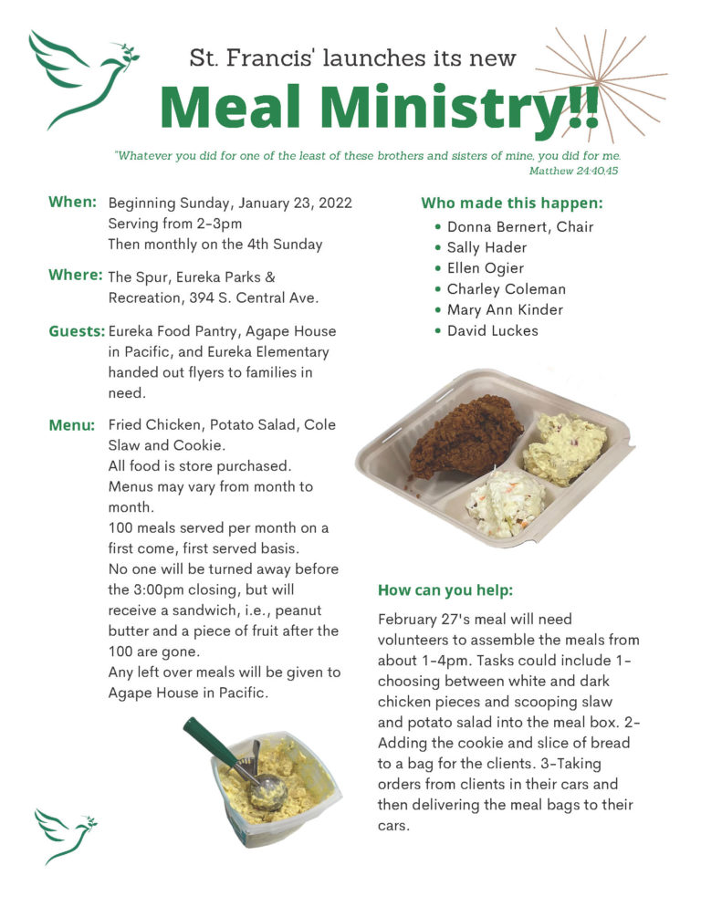 St. Francis’ Launches Meal Ministry – St. Francis' Episcopal Church